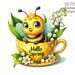 Spring Bees Clipart Bundle, Cute Bee Clipart, Honeybee Clipart, Hello ...