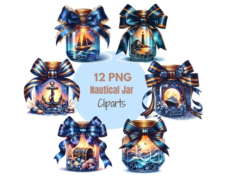 Nautical Jar Clipart Bundle: Ocean Theme Graphics (digital Download) - Etsy