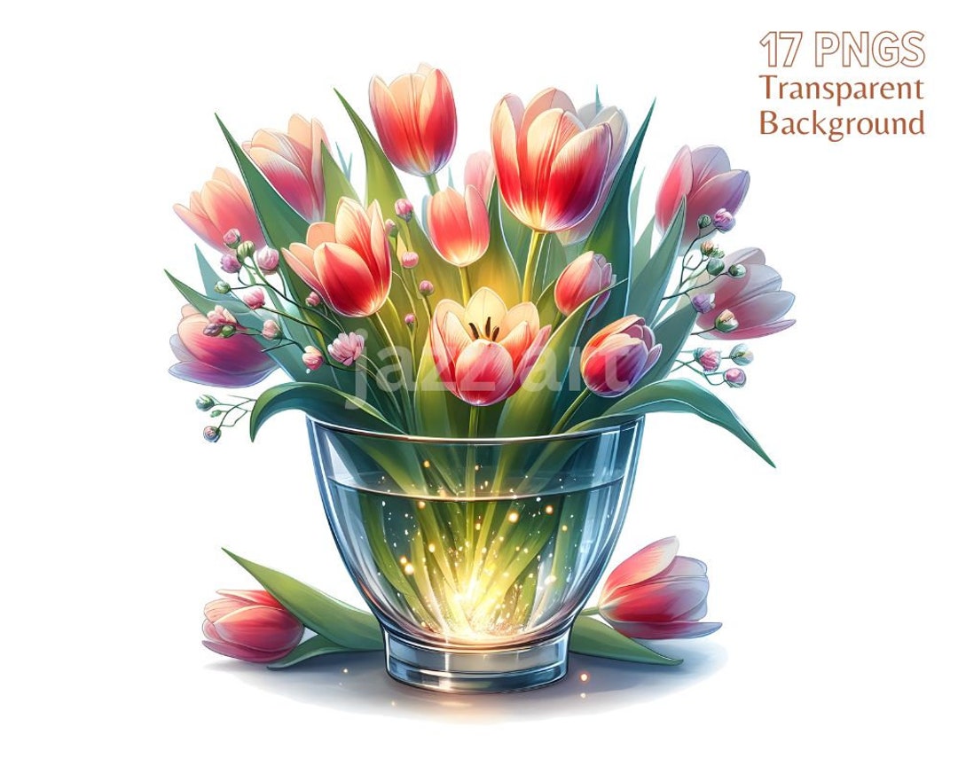 Floral Cocktail Clipart Bundle: Watercolor Flower PNG Graphics ...