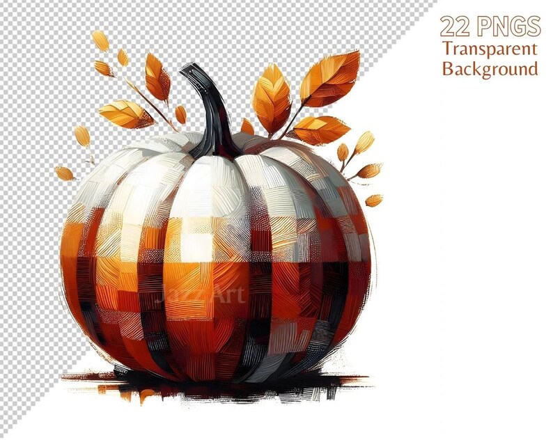 Plaid Pumpkin Clipart Bundle, Thanksgiving Clipart, Watercolor Pumpkin ...
