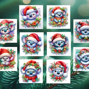 3D Christmas Koala Clipart: Festive Holiday Graphics (JPEG) - Etsy