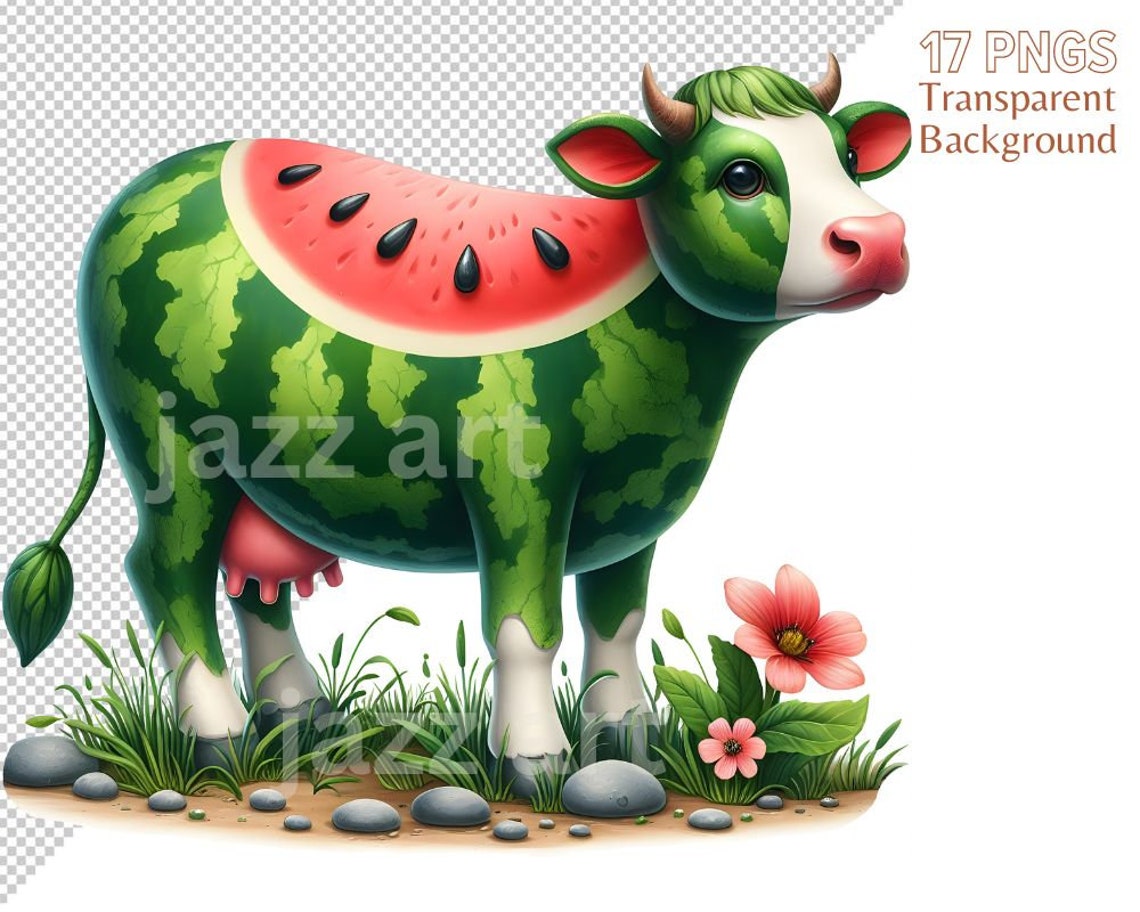 Watermelon Animals Clipart Bundle: Summer Graphics (digital Download ...