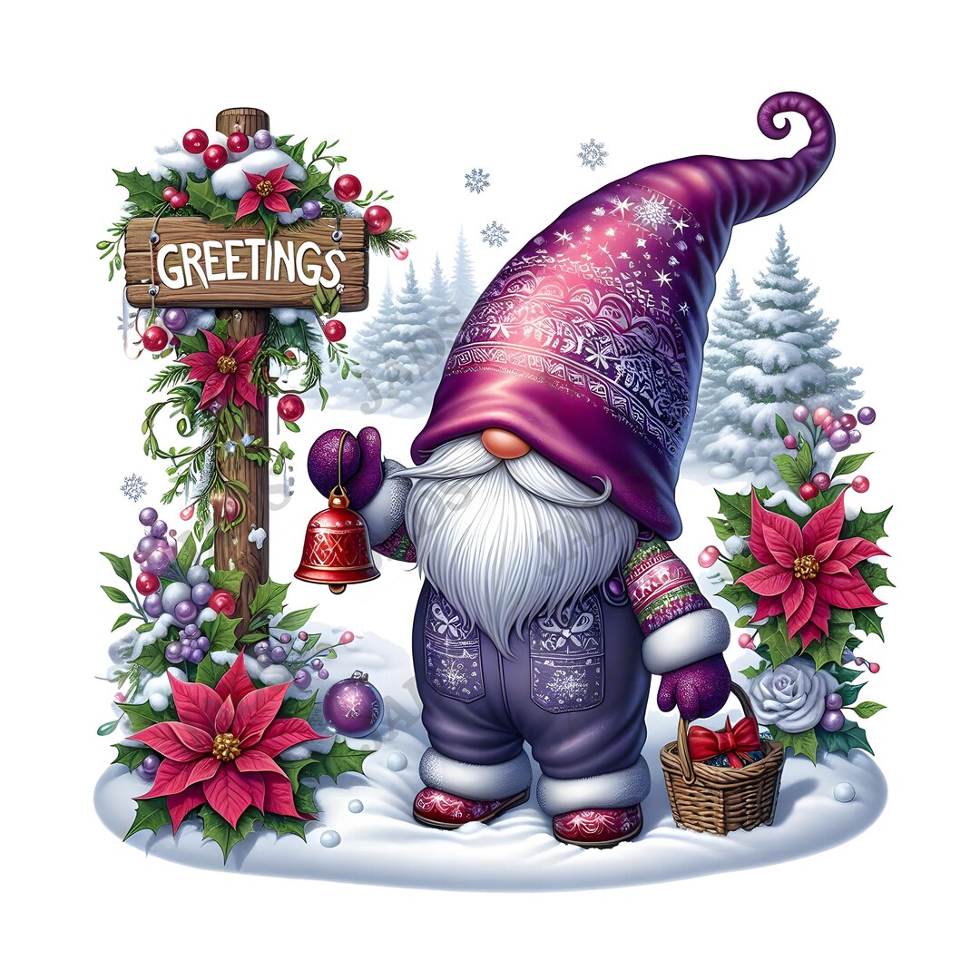 Christmas Gnome Clipart Bundle: Holiday PNG Graphics (commercial Use ...