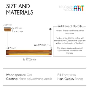 Linear Pendant Light, Wood & Epoxy Ceiling Light, Chandelier Lighting ...