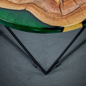 Emerald Epoxy Coffee Table, Abstract Resin Coffee Table, Living Room ...