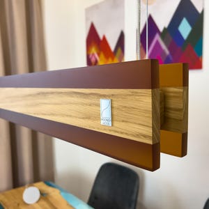 Linear Pendant Light, Wood & Epoxy Ceiling Light, Chandelier Lighting ...