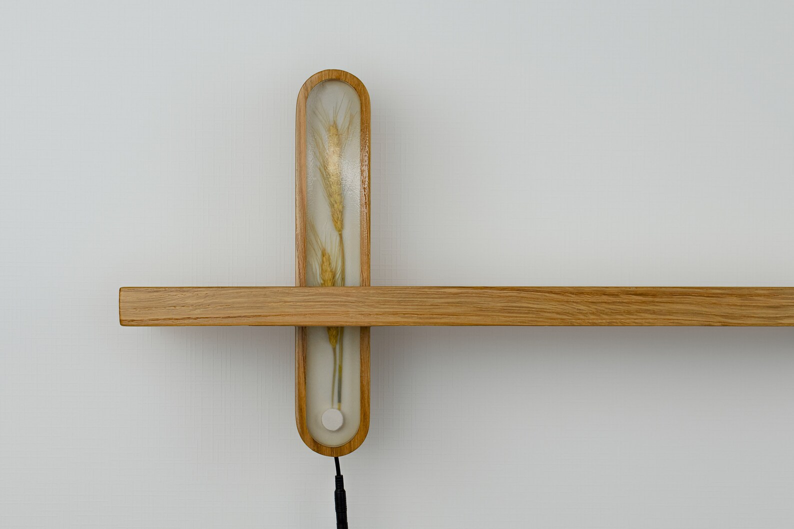 Trendy Wooden Floating Shelf With Built-in LED Light and Resin Accent ...