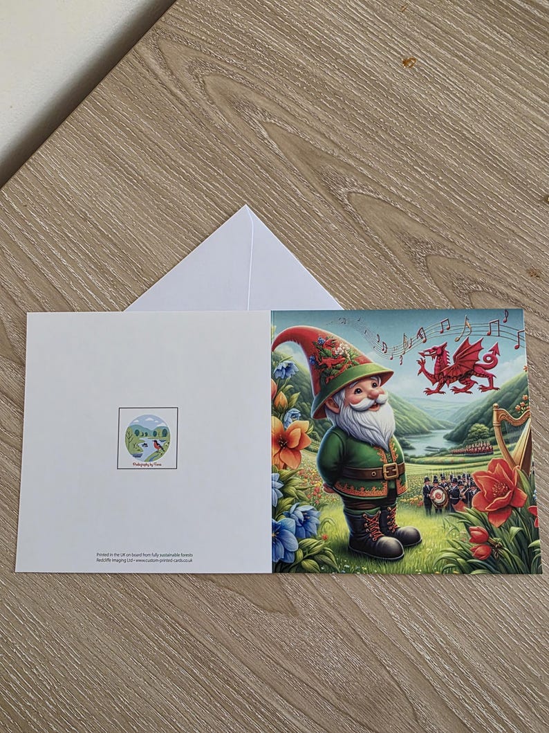Welsh Garden Gnome Art Print – Red Dragon, Male Choir, Celtic Gift With ...
