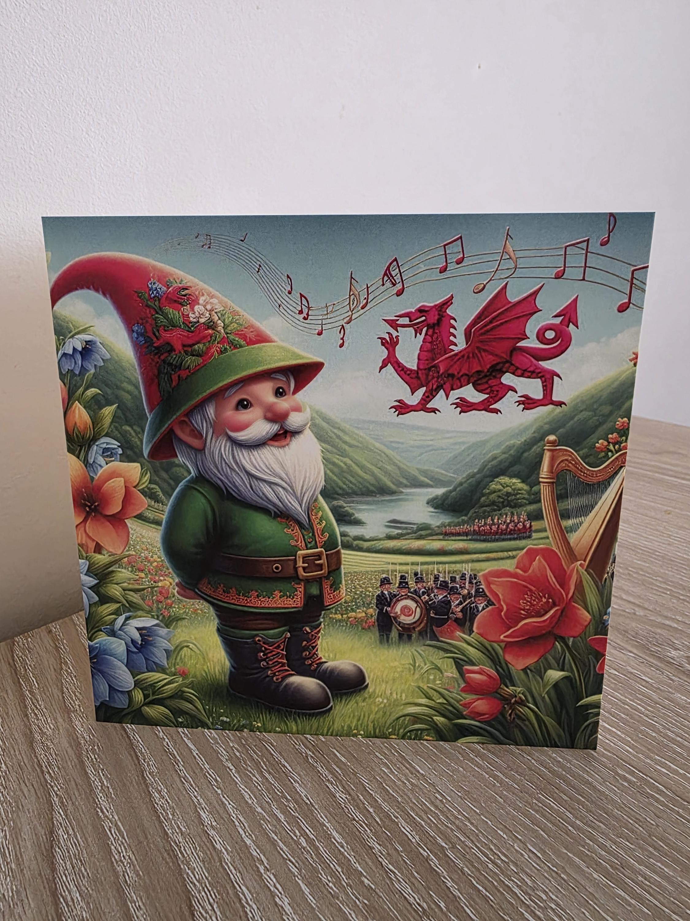 Welsh Garden Gnome Art Print – Red Dragon, Male Choir, Celtic Gift With ...