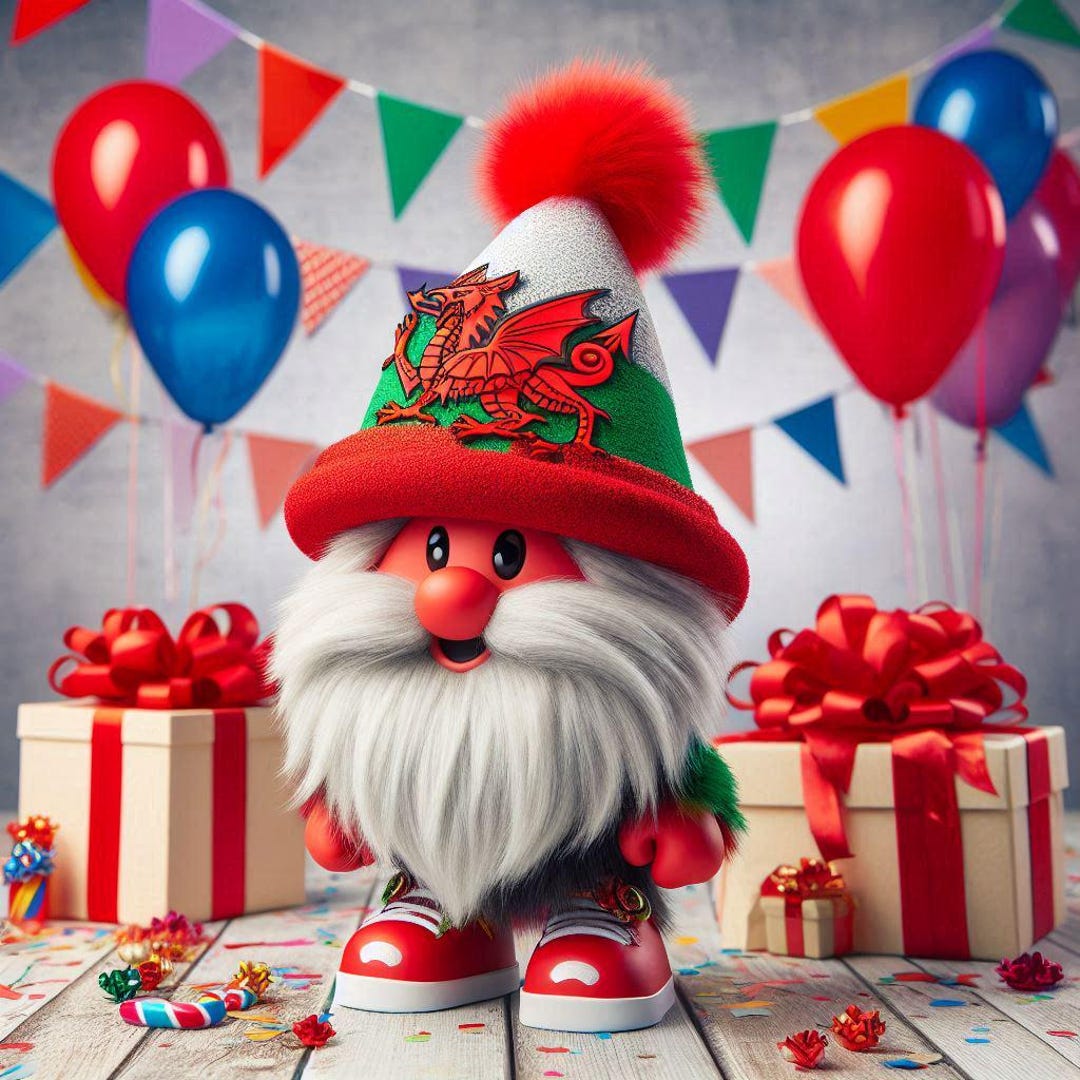 Welsh Dragon Gonk Birthday Card – St David's Day Gnome - Etsy