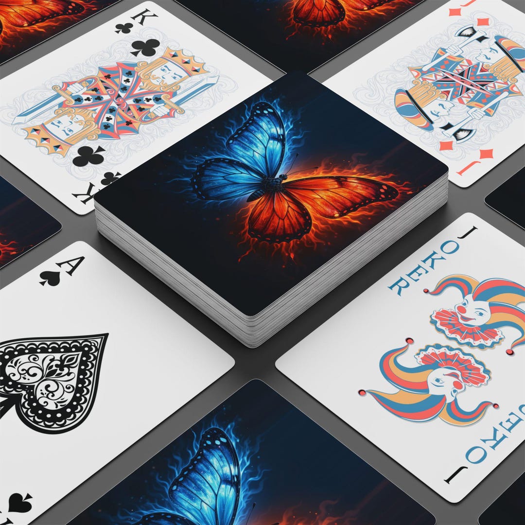 Fire and Ice Butterfly Playing Cards, Poker Game Night Deck - Etsy