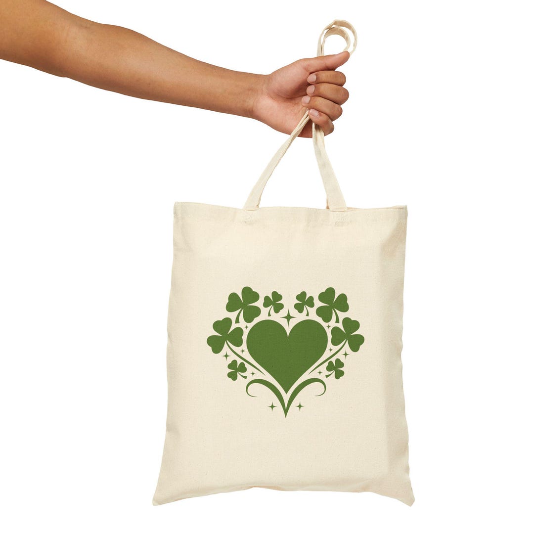 St. Patricks Day Shamrock Tote Bag, Eco-friendly Canvas Bag, Green ...