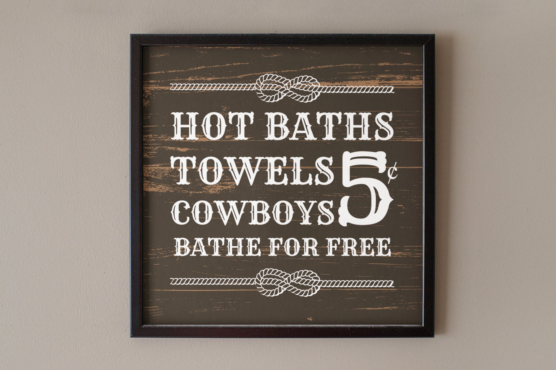 Vintage Western Bathroom Wall Art, Cowboy Cowgirl Rustic Prints Set ...