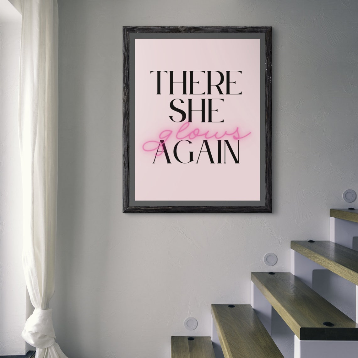 There She Glows Again | Preppy Wall Art | Dorm Decor | Pink Trendy Wall ...