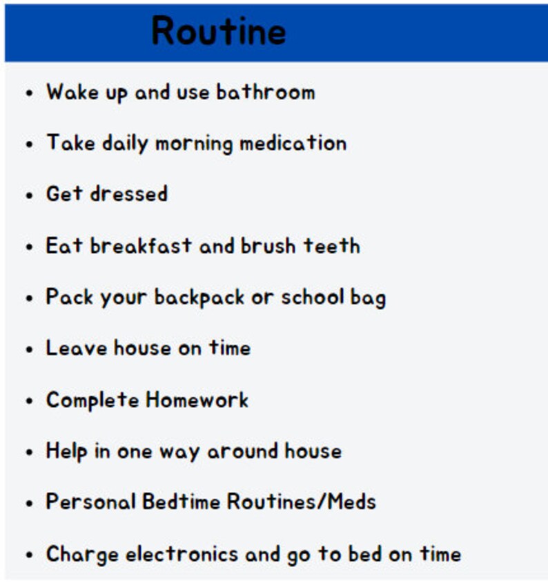 Teen Routine Tracker, Digital Teen Tracker, ADHD Teen Tracker ...