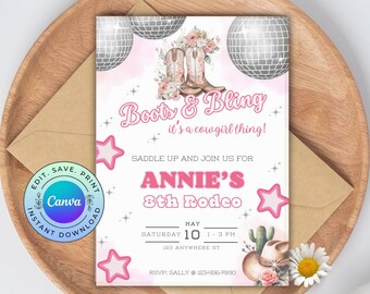 Disco Cowgirl Party Invite - Etsy