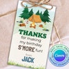 Editable Happy Camper Favor Tag Template, Camp Thank You Sticker ...