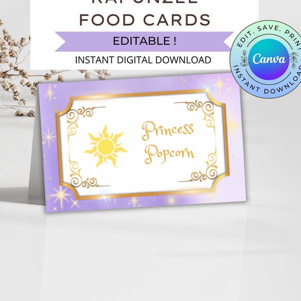 Princess Food Labels - Etsy