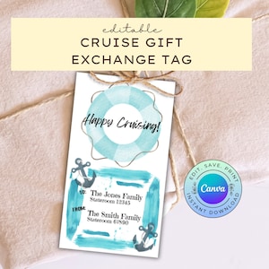 Editable Cruise Gift Exchange Tags, Printable Cruise Fish Extend Gift ...