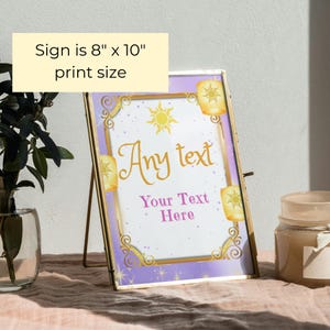 Rapunzel Party Signs, Editable Rapunzel Birthday Sign, Printable ...