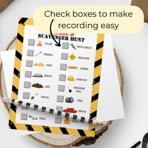 Personalizable Construction Party Scavenger Hunt, Printable ...
