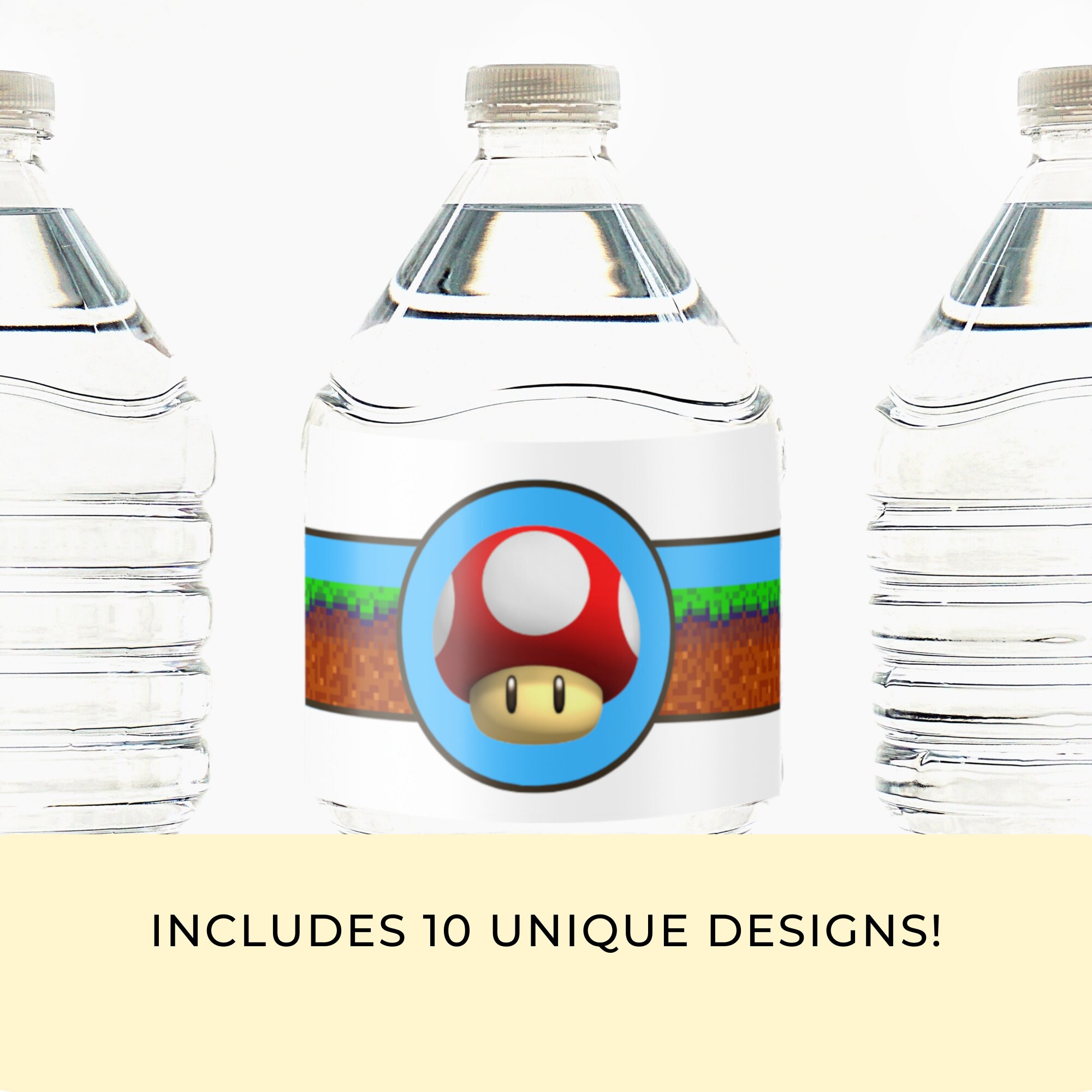 Printable Mario Water Bottle Labels, Printable Mario Party Bottle Wraps ...