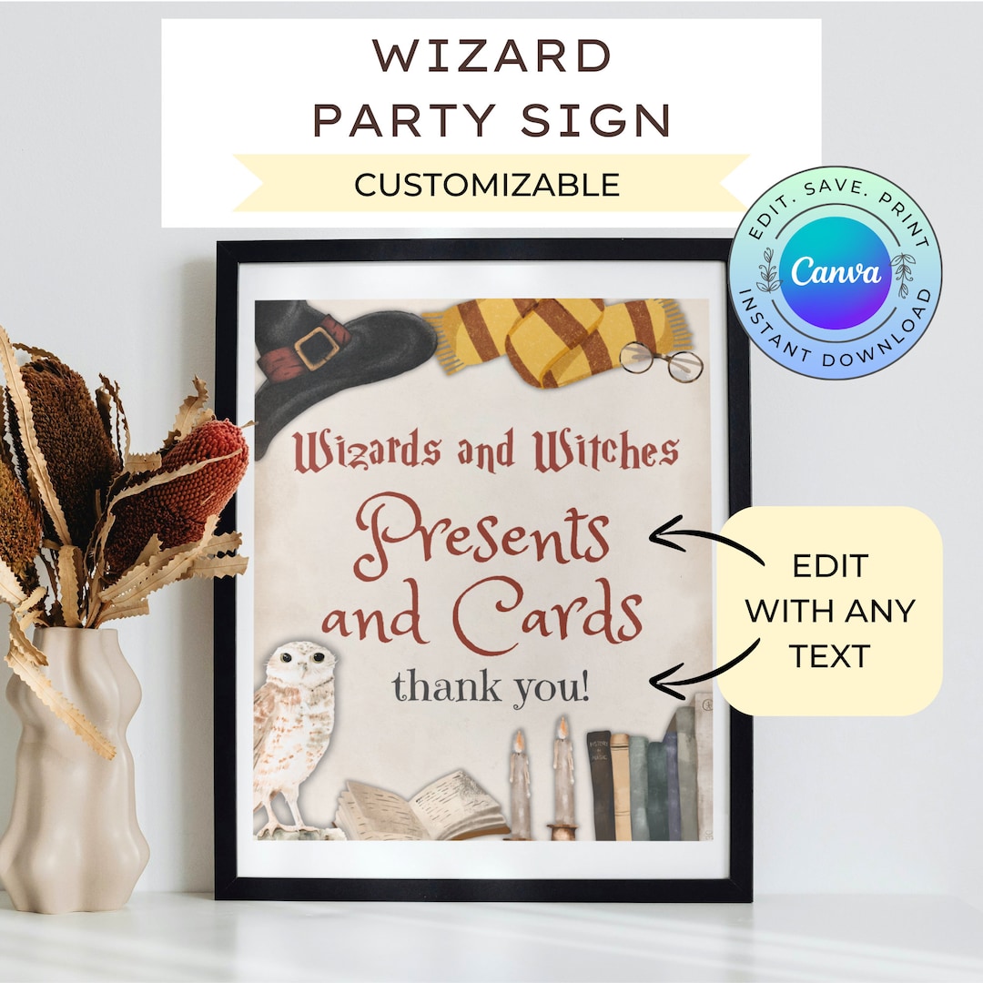 Editable Wizard Party Sign, Printable Magic School Sign, DIGITAL ...