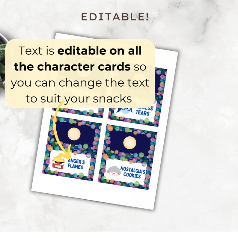 Editable Inside Out Food Cards, Inside Out 2 Food Labels, Inside Out ...