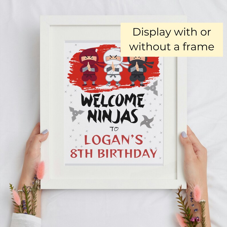 Editable Ninja Birthday Welcome Sign (digital Download) - Etsy