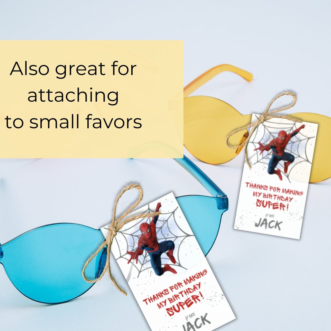 Editable Spiderman Favor Tag, Printable Spider Thank You Tag, Digital ...