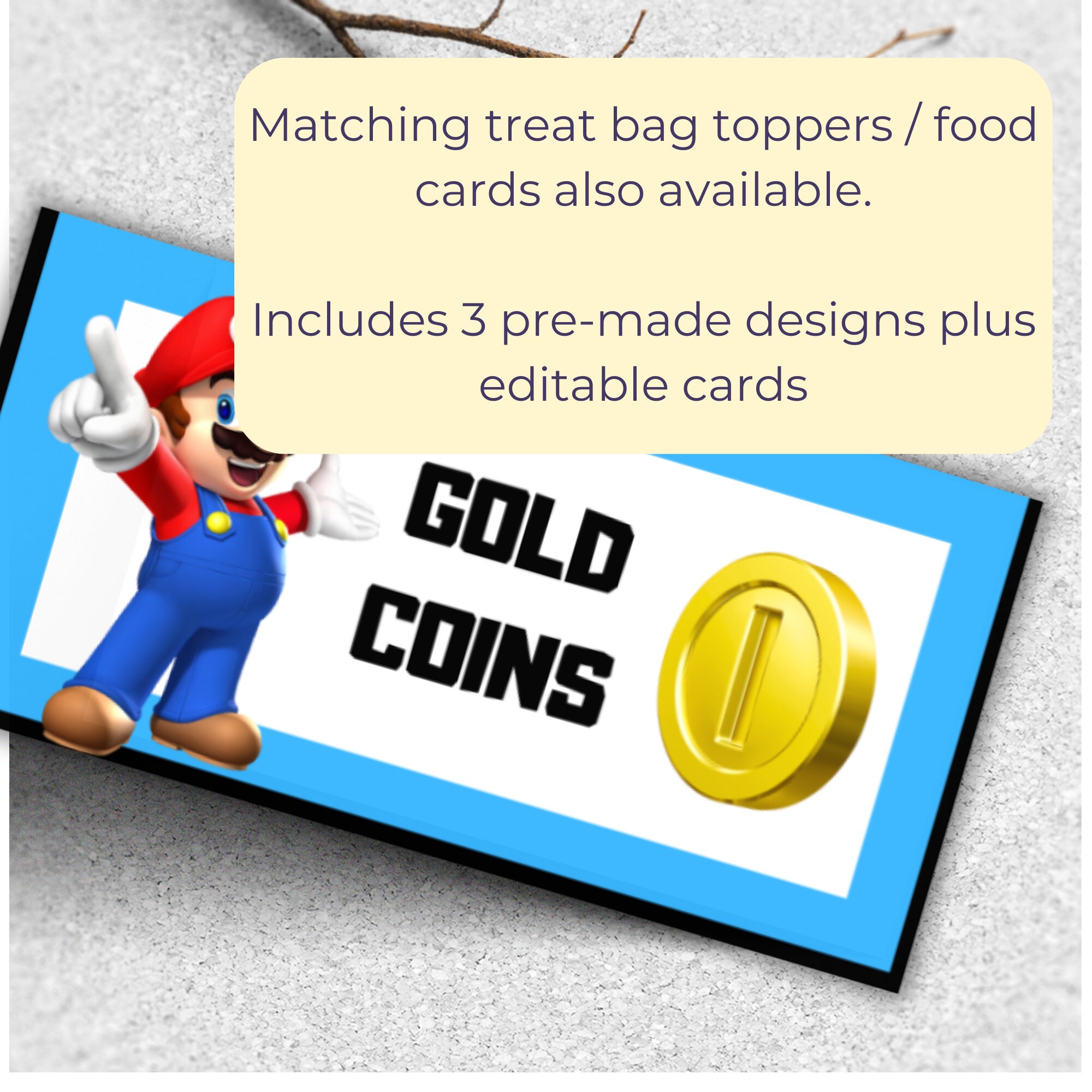 Editable Mario Favor Tag Printable Mario Birthday Thank You - Etsy