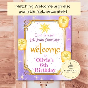 Rapunzel Party Signs, Editable Rapunzel Birthday Sign, Printable ...