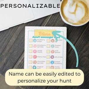 Personalizable Donut Scavenger Hunt, Printable Donut Birthday Party ...