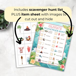 Personalizable Moana Scavenger Hunt, Moana Birthday Party Decor ...