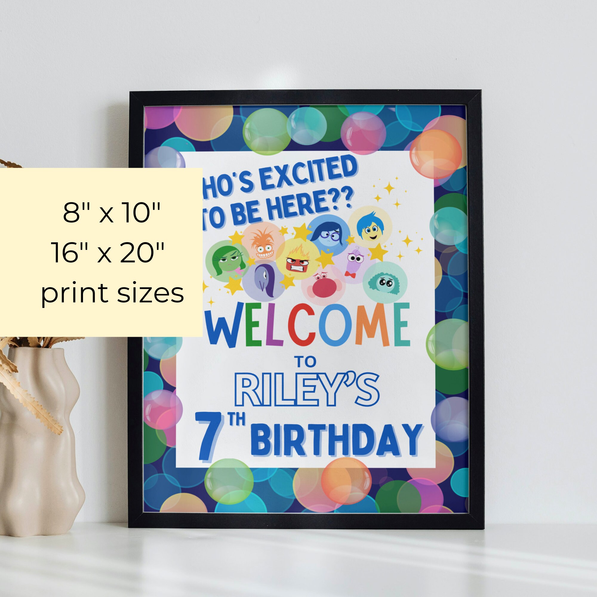 Inside Out 2 Welcome Sign, Editable Inside Out 2 Party Sign, Printable ...