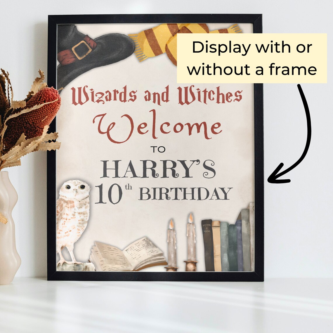 Editable Wizard Birthday Welcome Sign, Printable Wizard Party Welcome ...