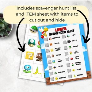 Personalizable Mario Scavenger Hunt, Printable Video Game Scavenger ...