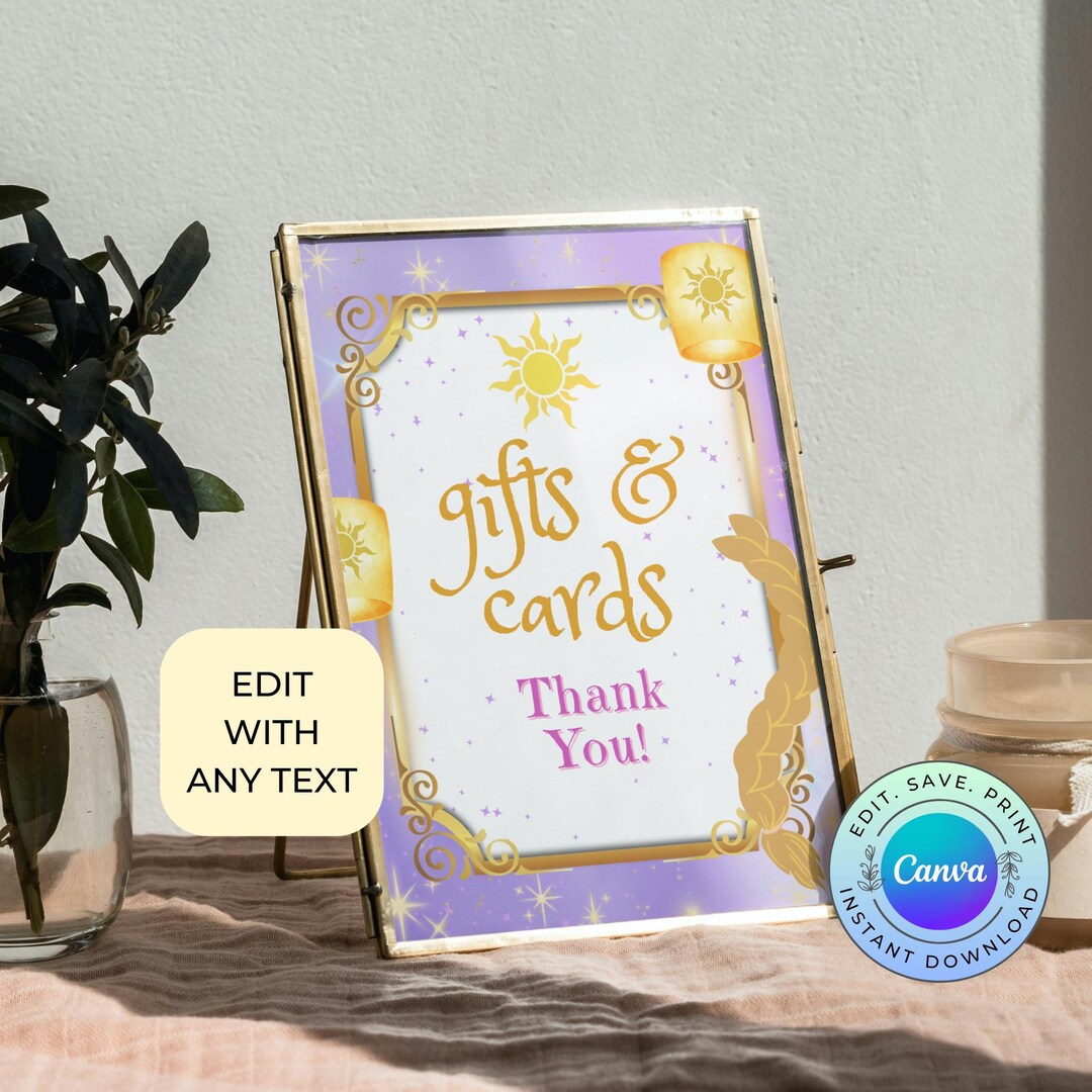 Rapunzel Party Signs, Editable Rapunzel Birthday Sign, Printable ...