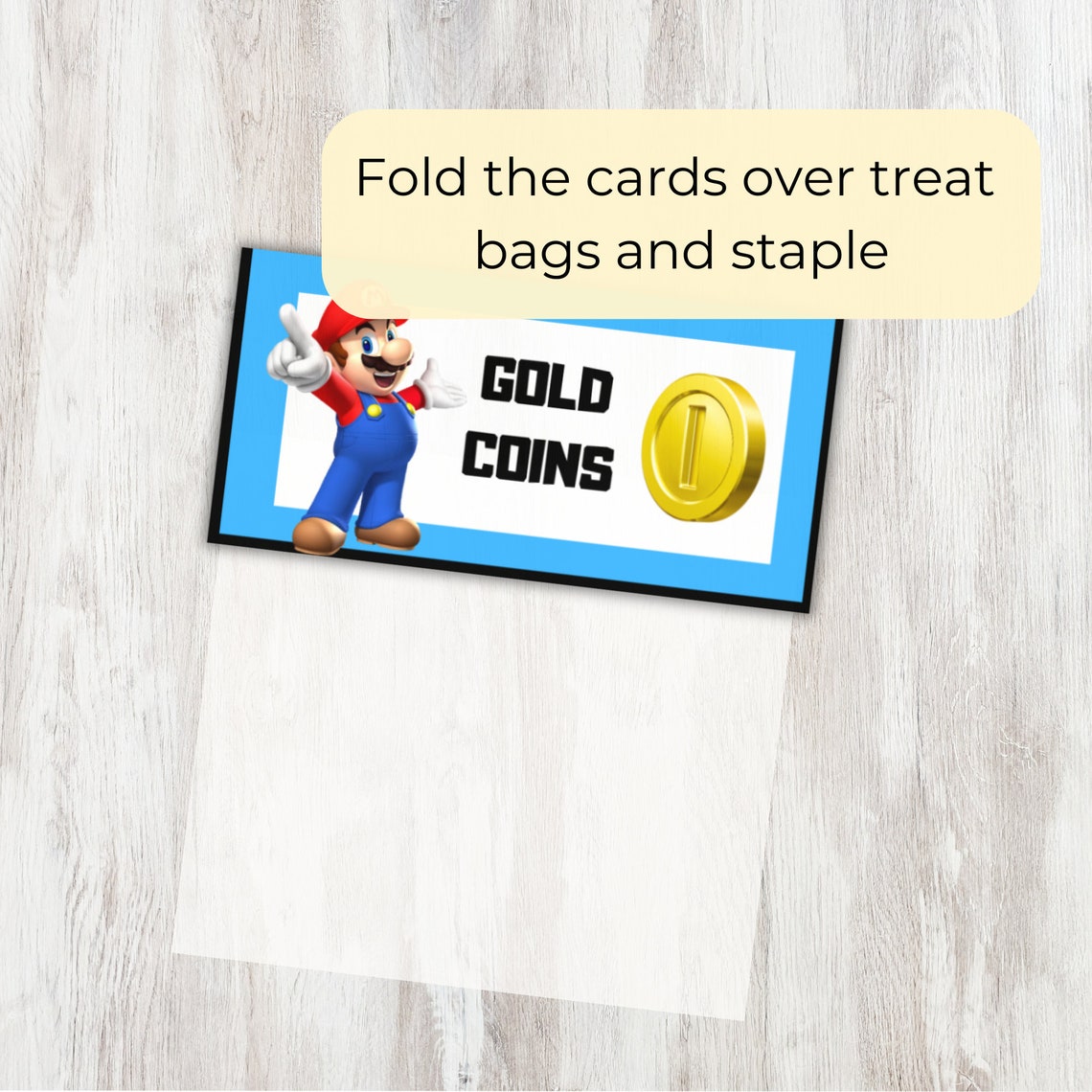 Printable Mario Treat Bag Labels Editable Mario Food Cards - Etsy