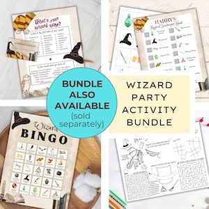 Wizard Bingo, Printable Wizard Party Game, Wizard Party Activity ...