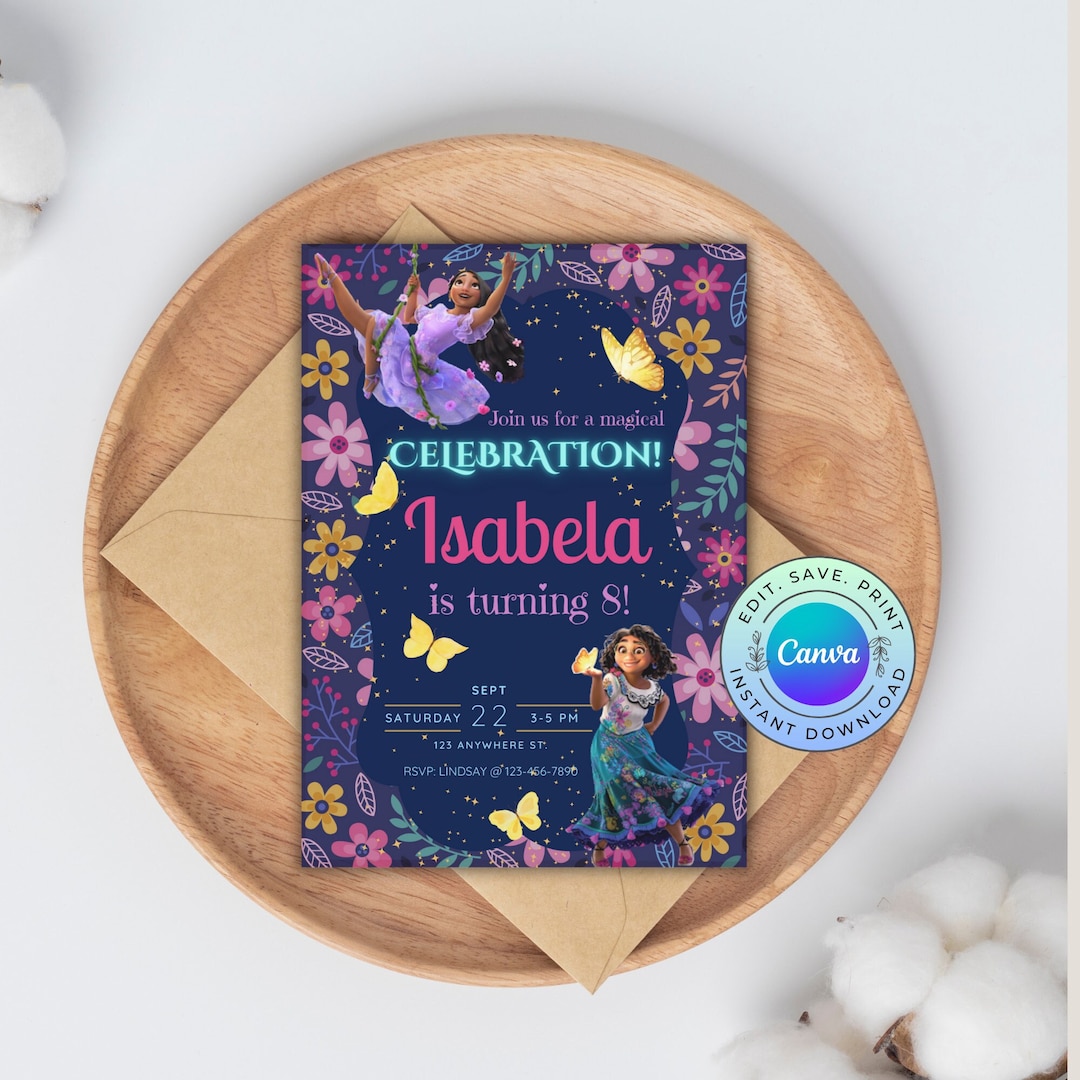 Editable Encanto Birthday Invitation, Printable Encanto Party Invite ...