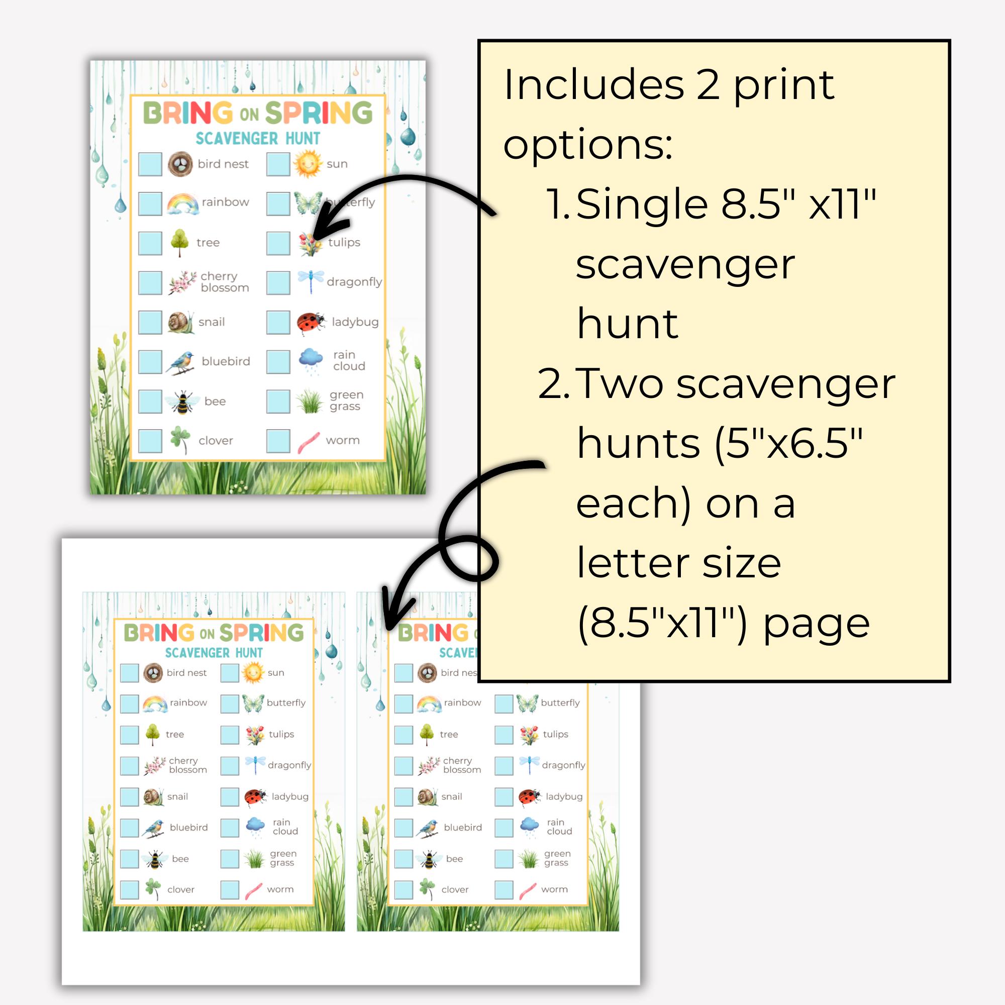 Spring Nature Scavenger Hunt: Printable Class Activity (digital ...