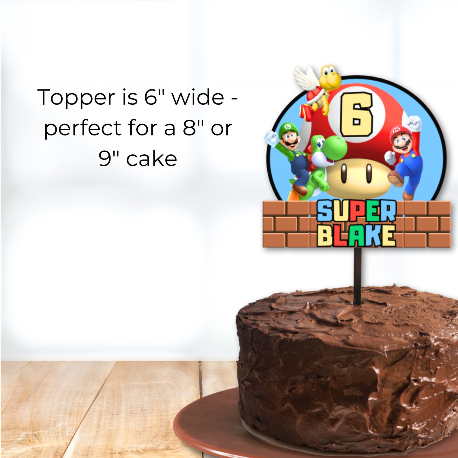 Editable Mario Cake Topper, Printable Mario Birthday Cake Topper ...