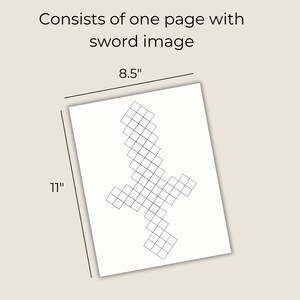 Printable Pixel Sword Party Activity, Printable Pixel Sword Coloring ...