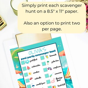 Personalizable Pool Party Scavenger Hunt, Printable Pool Party Activity ...