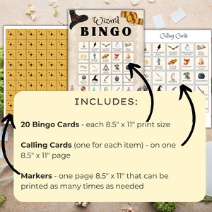 Wizard Bingo, Printable Wizard Party Game, Wizard Party Activity ...