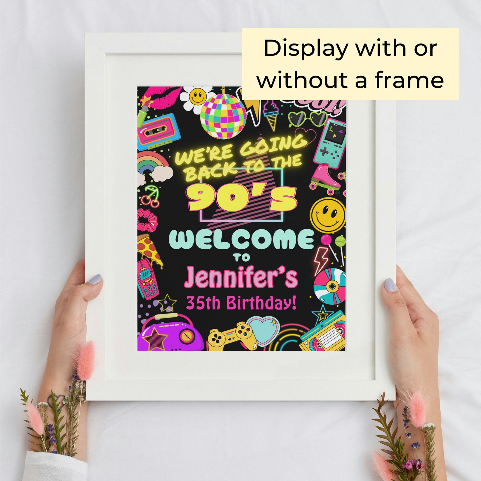 Editable 90s Birthday Welcome Sign, Retro Party Decor (digital Download ...