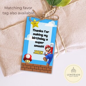 Editable Mario Cake Topper, Printable Mario Birthday Cake Topper ...