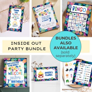 Inside Out 2 Bingo, Printable Inside Out Birthday Game, Inside Out ...
