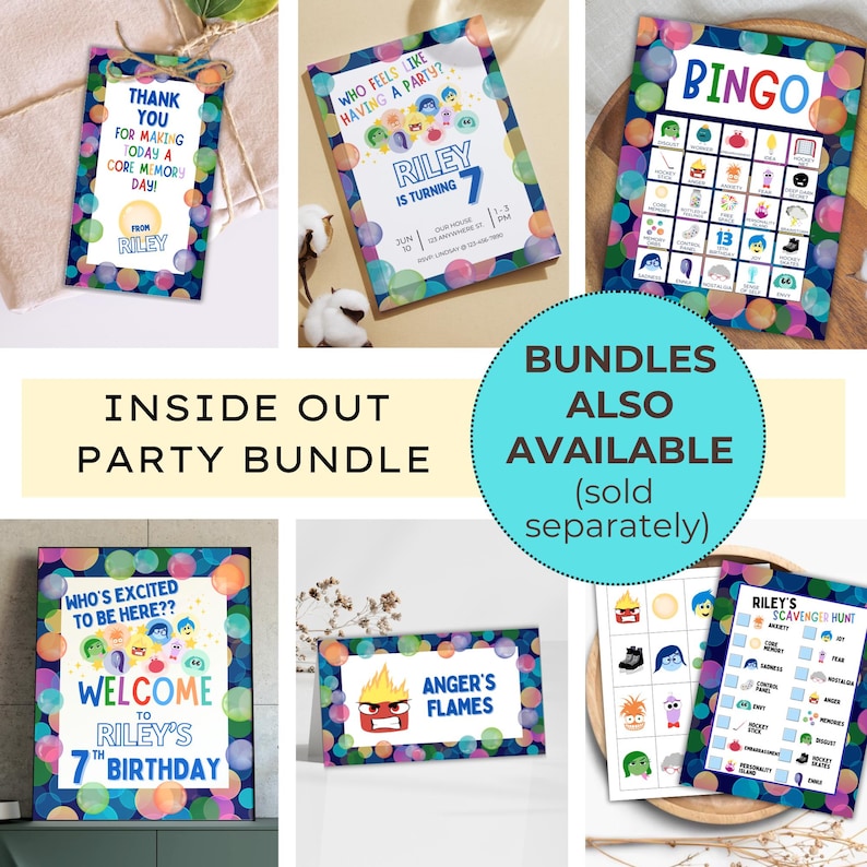 Inside Out Bingo, Inside Out 2 Party Game, Kids Birthday Party Game ...